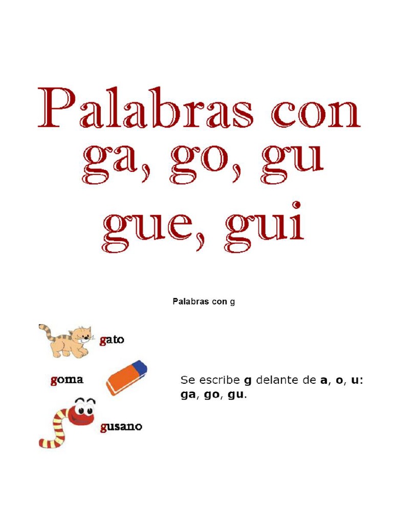 Palabras Con Ga Go Gu Gue Gui | PDF