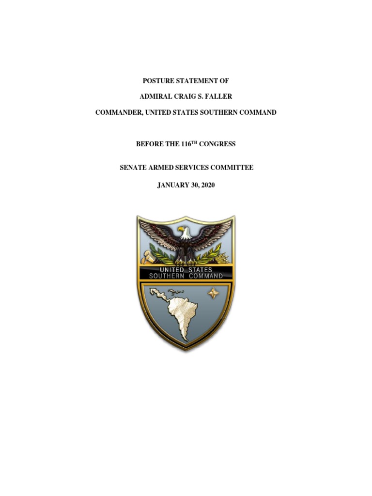 SASC SOUTHCOM Posture Statement | PDF | National Security | Illegal ...