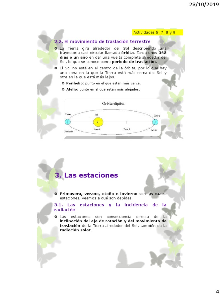 Movimiento de traslación y estaciones terrestres | PDF | Marea | Eclipse