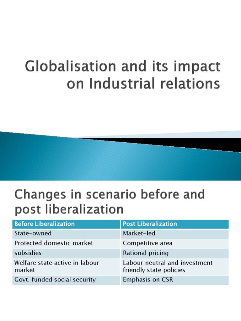 Globalization And Ir Pdf Labour Economics Employment