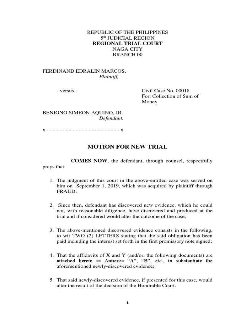 18 Motion For New Trial | Download Free PDF | Affidavit | Lawsuit