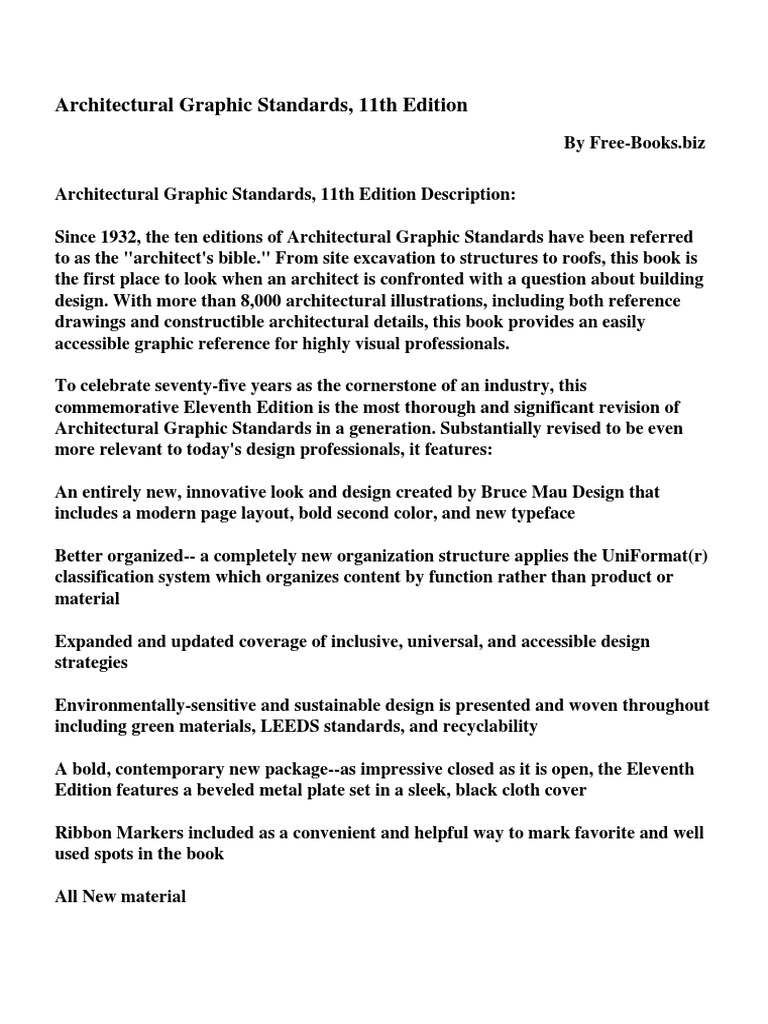 Architectural Graphic Standards 11th Edi PDF | PDF | Building ...