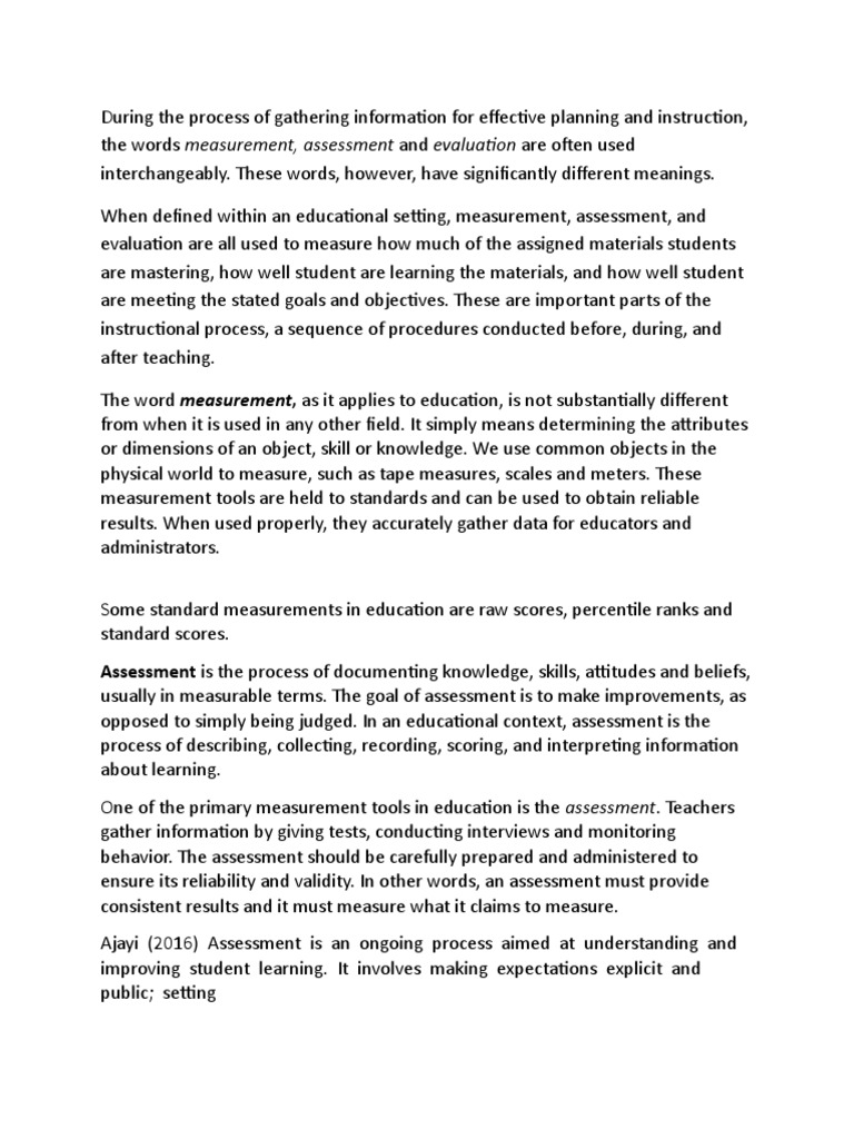 Educational Assessment and Evaluation Assignment | PDF | Educational ...