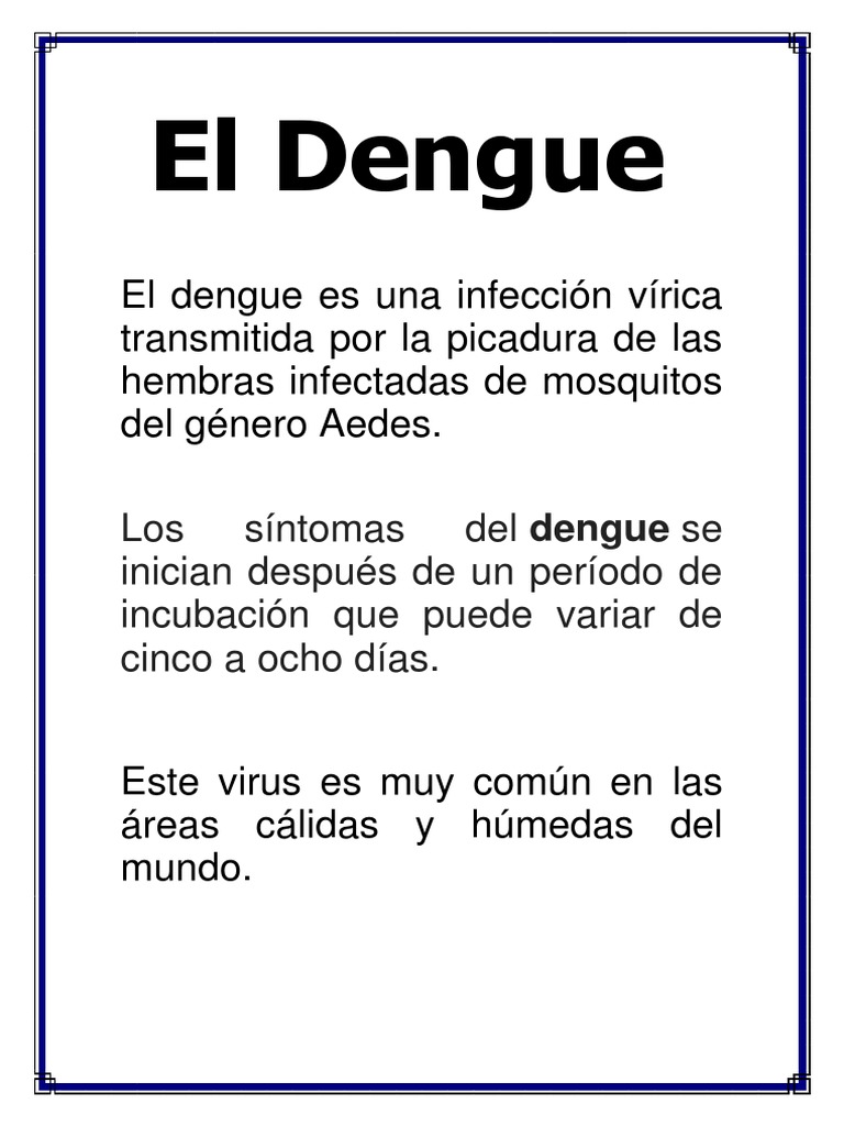 El Dengue, MURAL. | PDF | Medicina | Medicina CLINICA