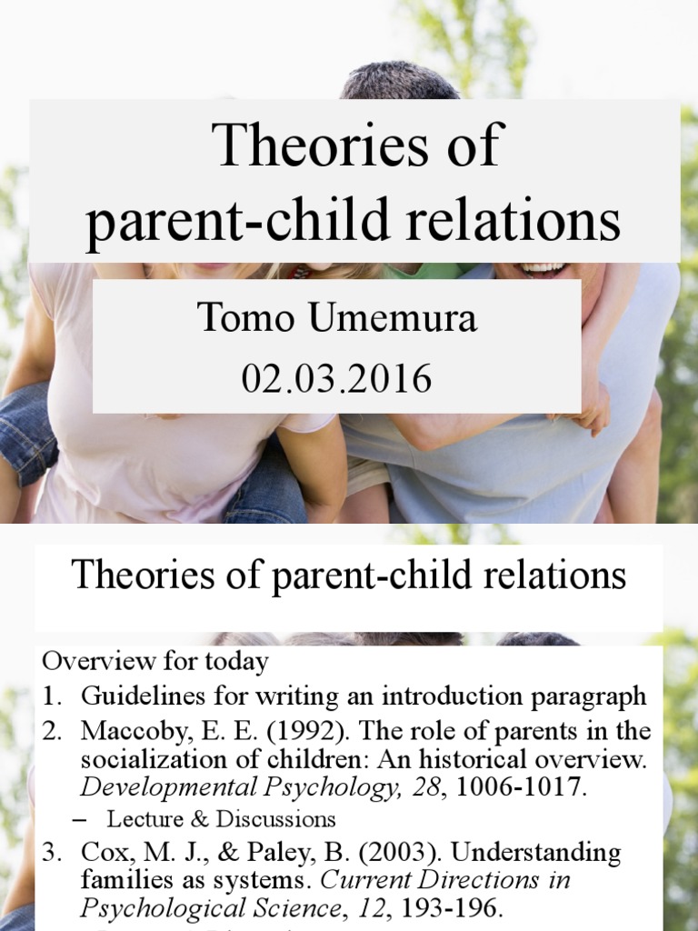 Lecture 2 Theories of Parent-Child Relations | PDF | Socialization ...