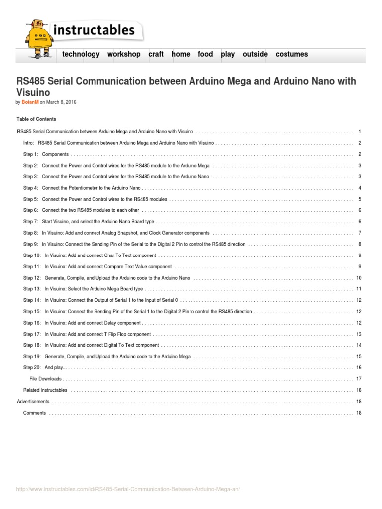 RS485 Serial Communication Between Arduino Mega An | PDF | Arduino | Information And ...