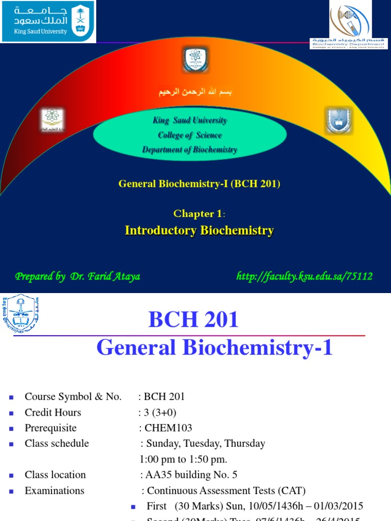 BCH 201 General - Biochemistry 1 - Farid2 PDF | PDF | Cell (Biology ...