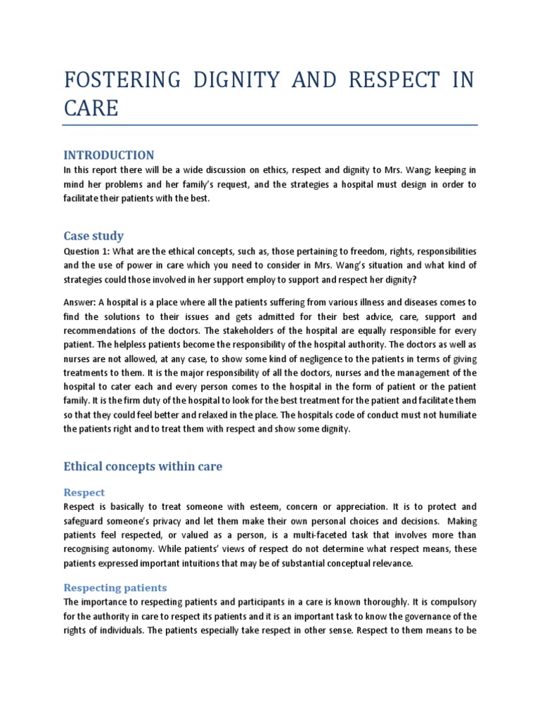 FOSTERING DIGNITY AND RESPECT IN CARE New | PDF | Nursing | Communication