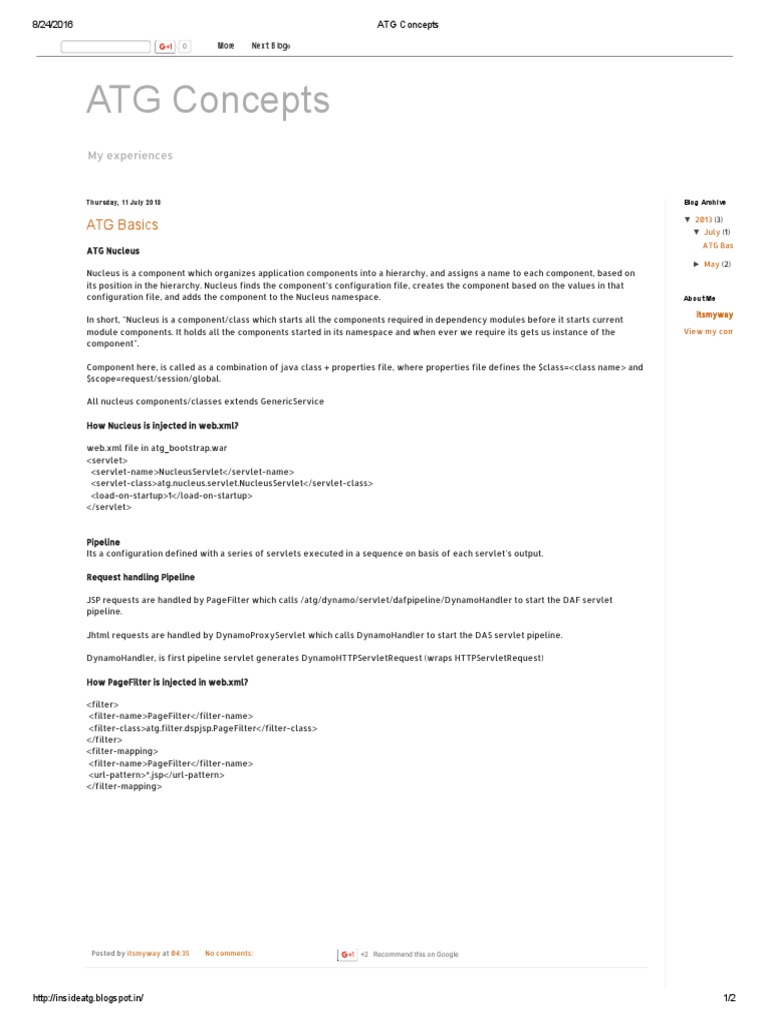 ATG Concepts | PDF | Java Servlet | Ajax (Programming)