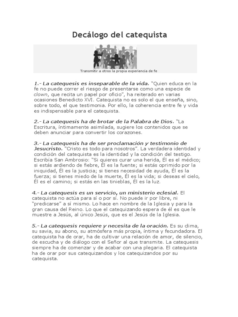 Decálogo Del Catequista | PDF | Religiones abrahámicas | Jesús