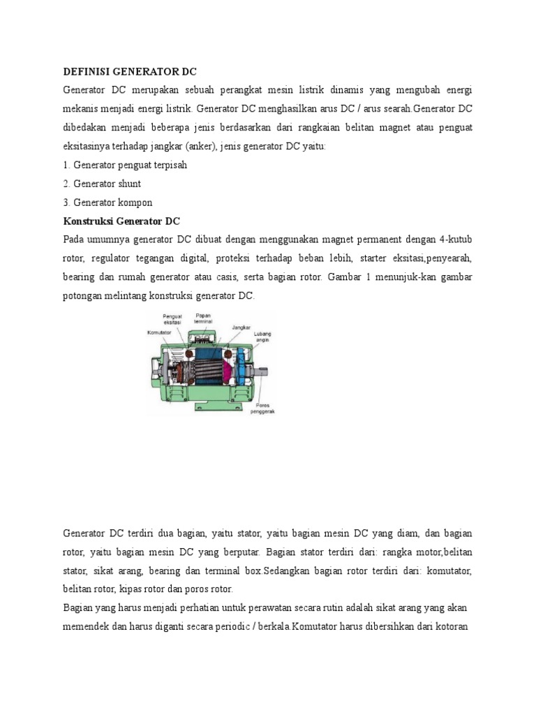KARAKTERISTIK DAN KERJA GENERATOR DC | PDF