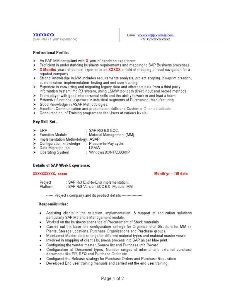 Sample Resume Format | PDF | Information Technology Management | Computing