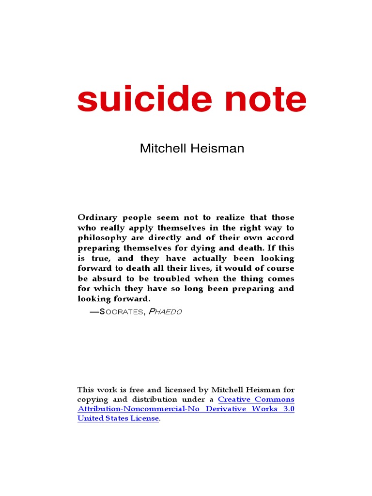 Suicide Note PDF | PDF | Nihilism | Liberalism