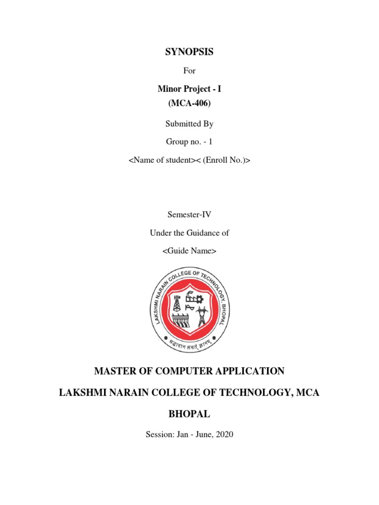 MCA Minor Project Synopsis | PDF | Computers