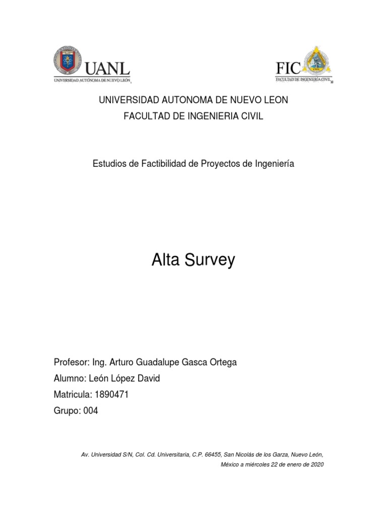 Alta Survey | PDF