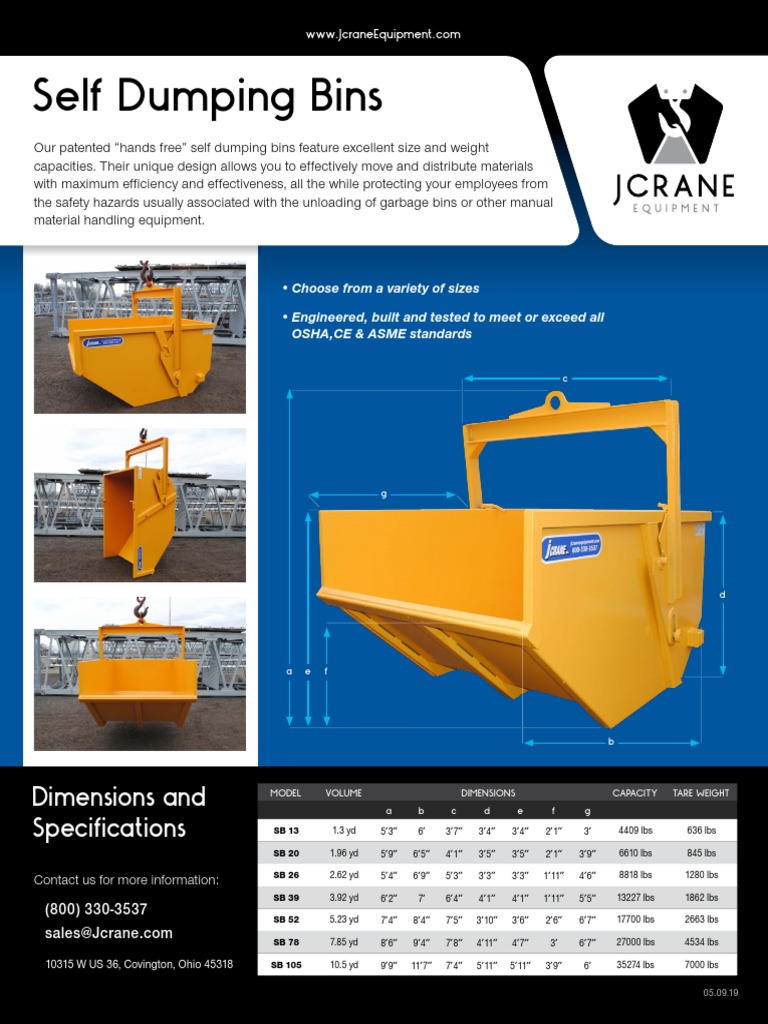 Self Dumping Crane Bins | Download Free PDF | Safety