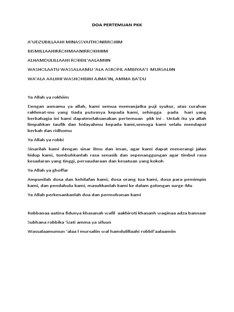 Doa PKK | PDF