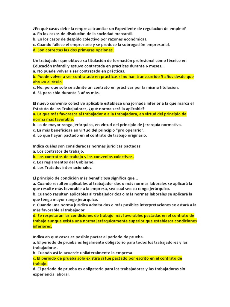 Examenes T2 FOL | PDF | Salario | Acuerdo colectivo