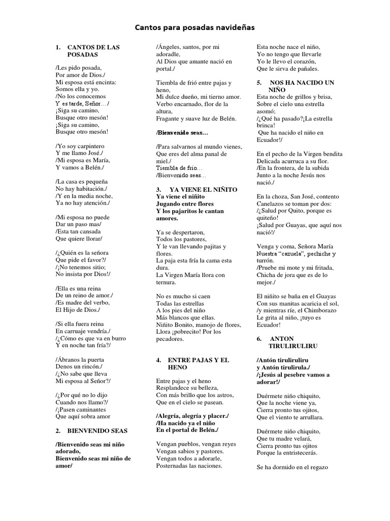 Cantos de Las Posadas | PDF | María, madre de Jesús | Religión y creencia