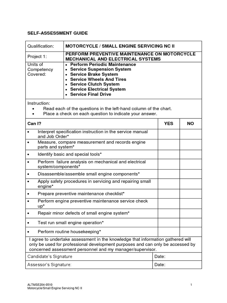 Motorcycle/Small Engine Servicing Guide | PDF | Failure Analysis ...