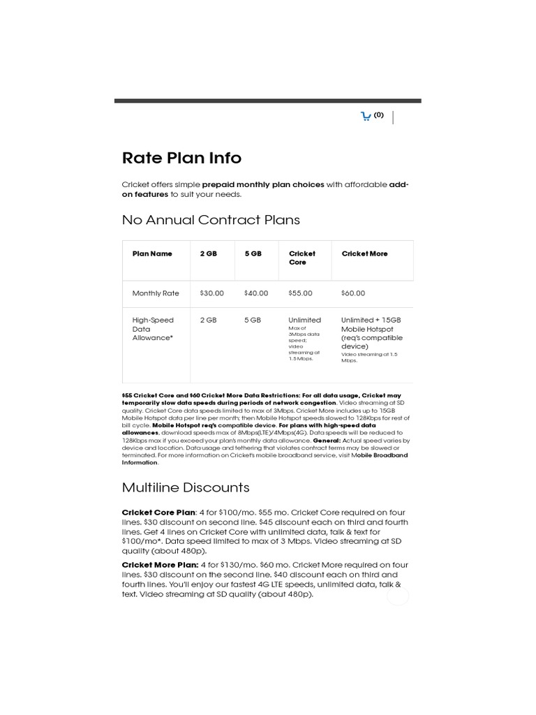 Cricket Wireless Prepaid Plans Overview | PDF | 4 G | Streaming Media