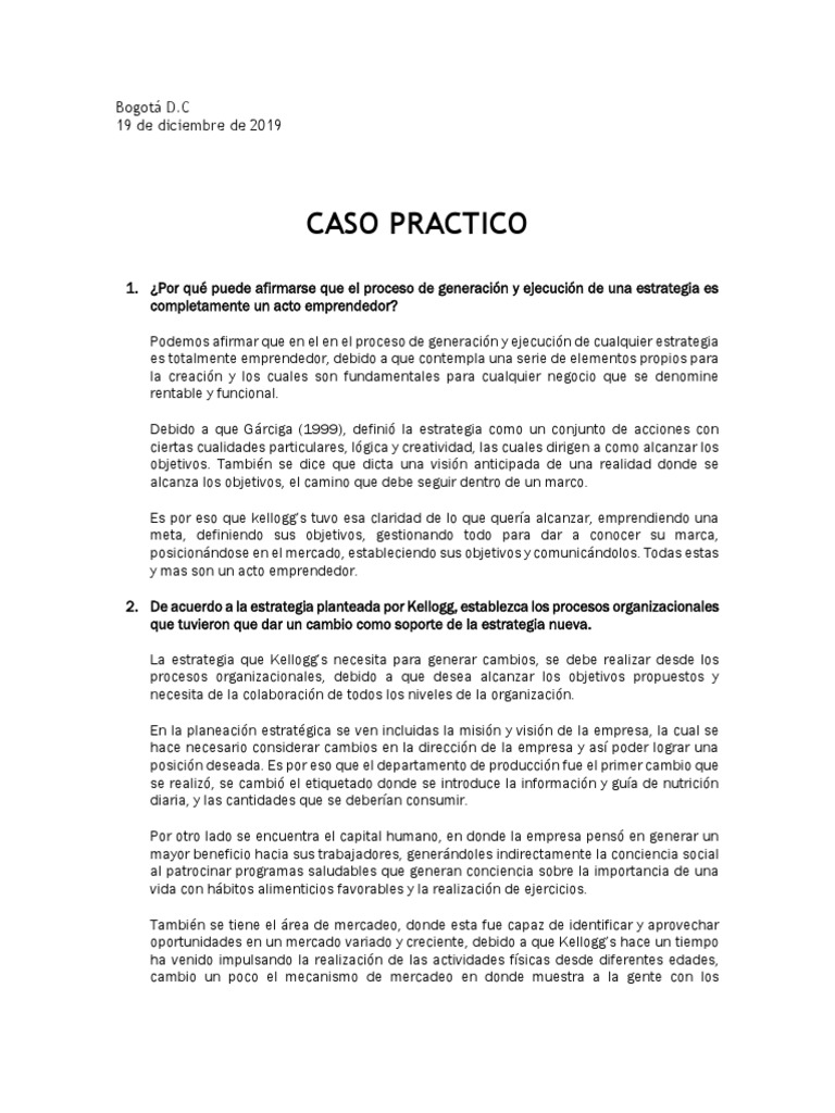 Caso Kellogg's | PDF | Planificación | Marketing