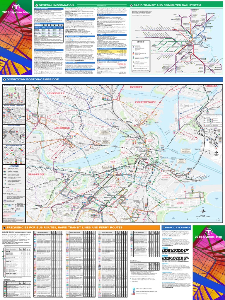 2019 07 01 Mbta System Map Full PDF | PDF | Bus Transport | Rail Transport