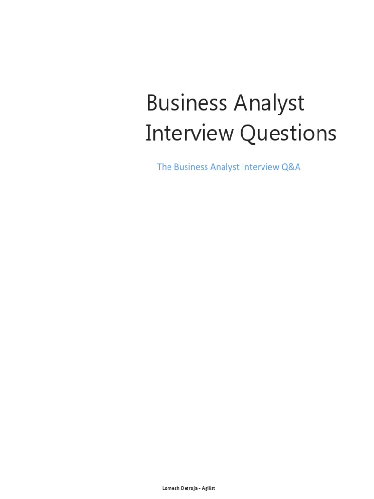 BA Interview Questions 1579753175 | PDF | Software Testing | Use Case