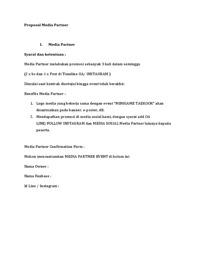 Proposal Media Partner | PDF