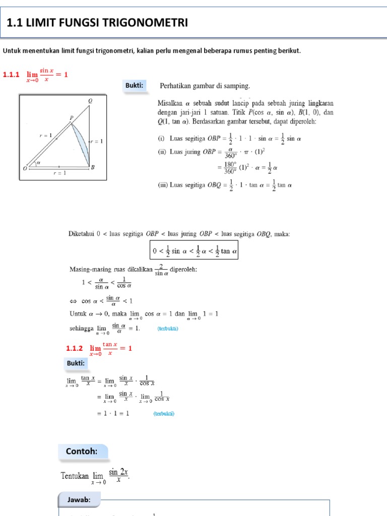 Limit Trigonometri | PDF
