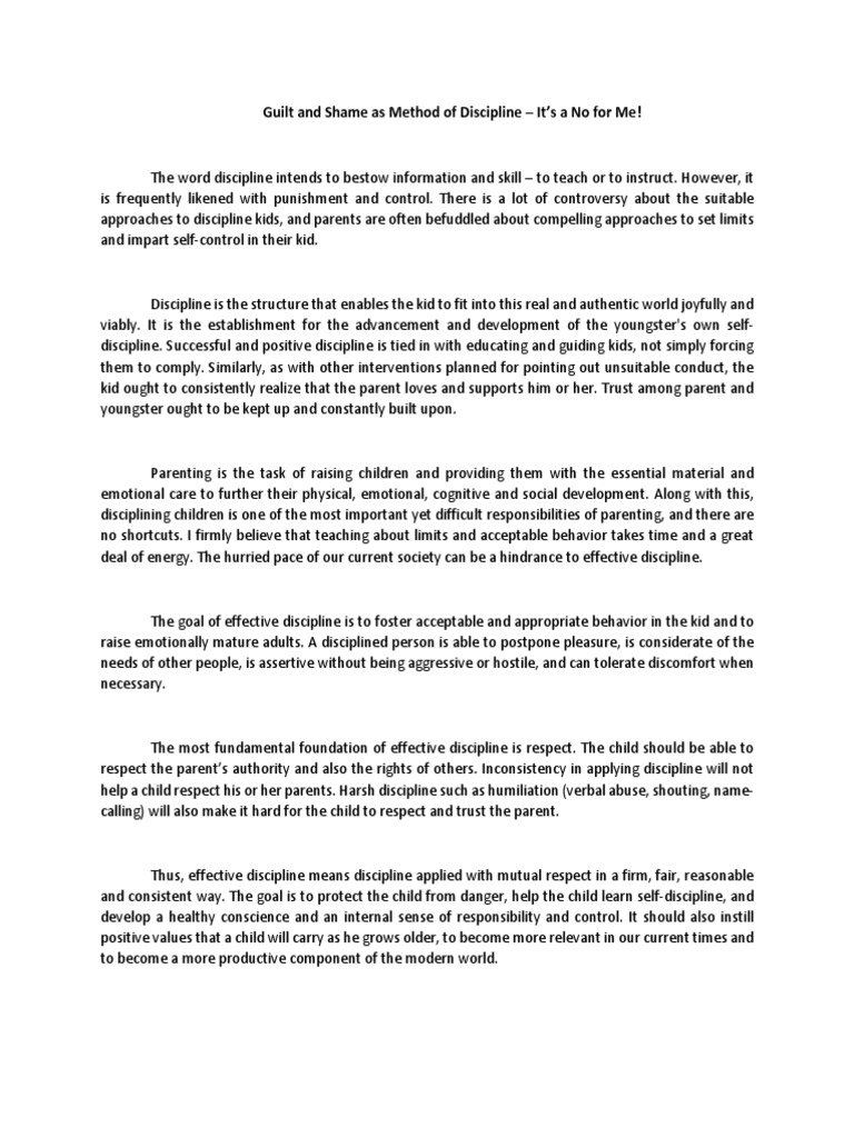 Feeling Guilty Reflective Essay Pdf Parenting Relationships
