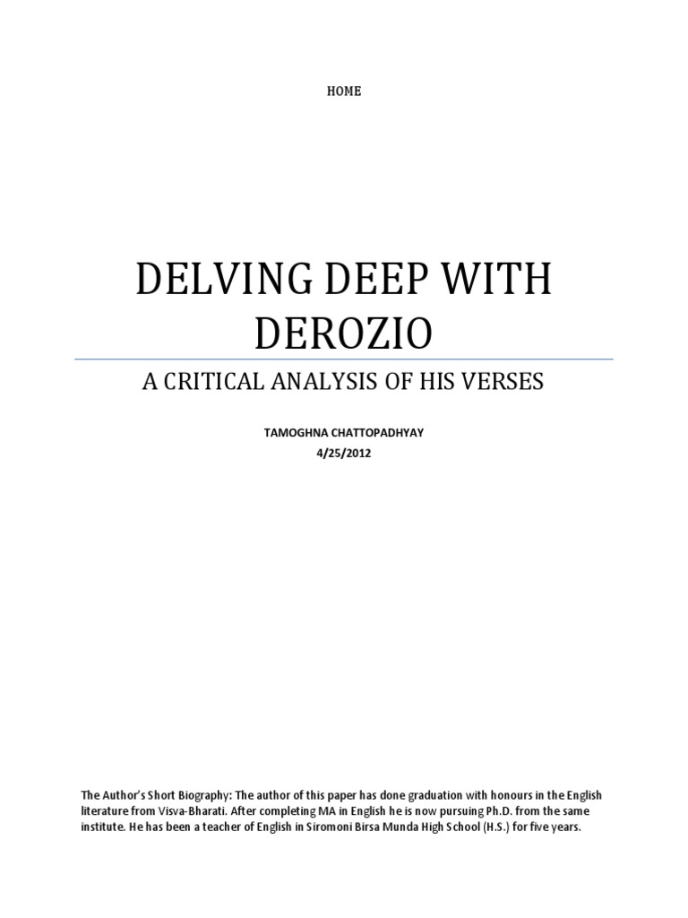 Henry Louis Vivian Derozio | PDF | John Keats | Romanticism