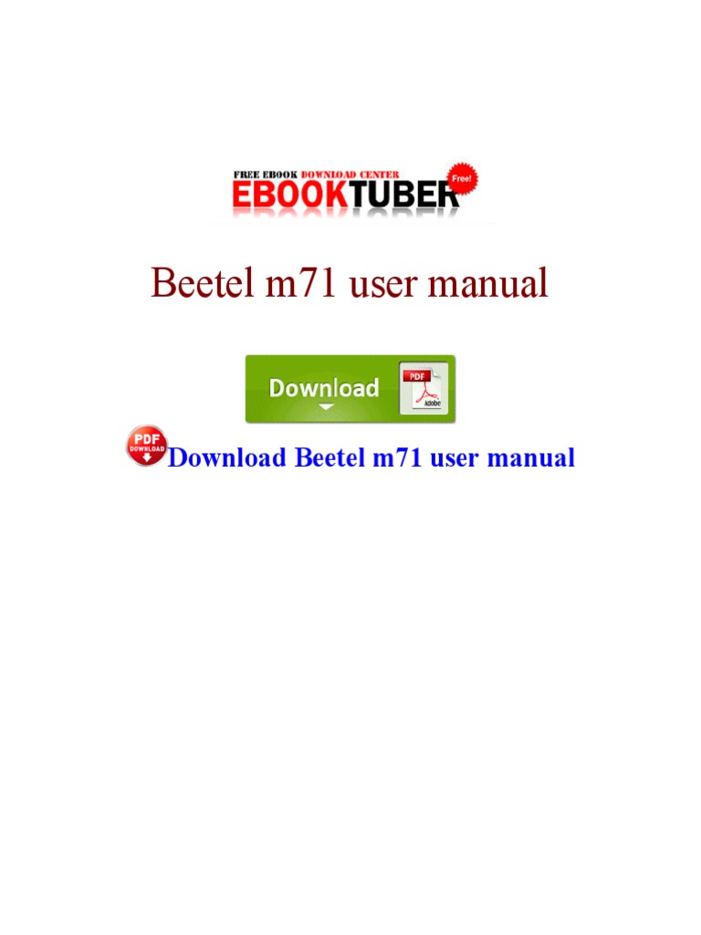 Beetel m71 User Manual | PDF | Microsoft Windows | System Software