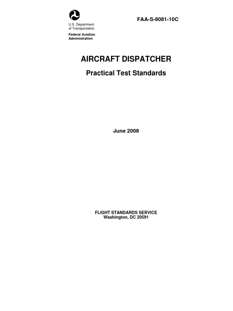 Aircraft Dispatcher: Practical Test Standards | PDF