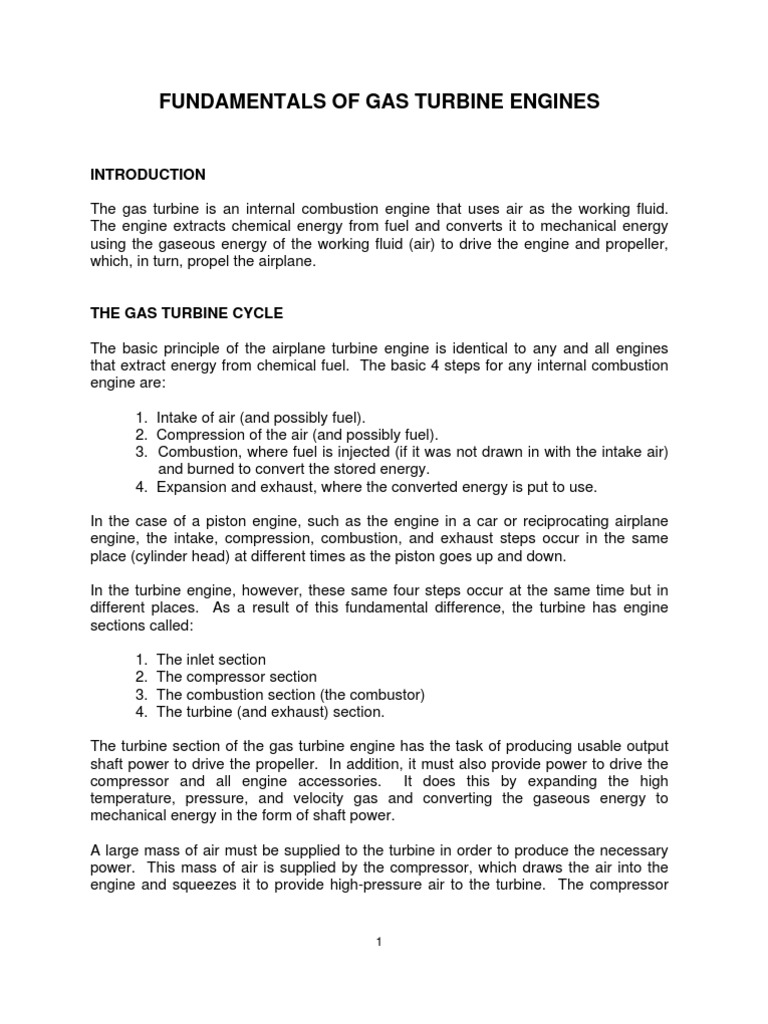 Gas Turbine Engine - Fundamentals | PDF