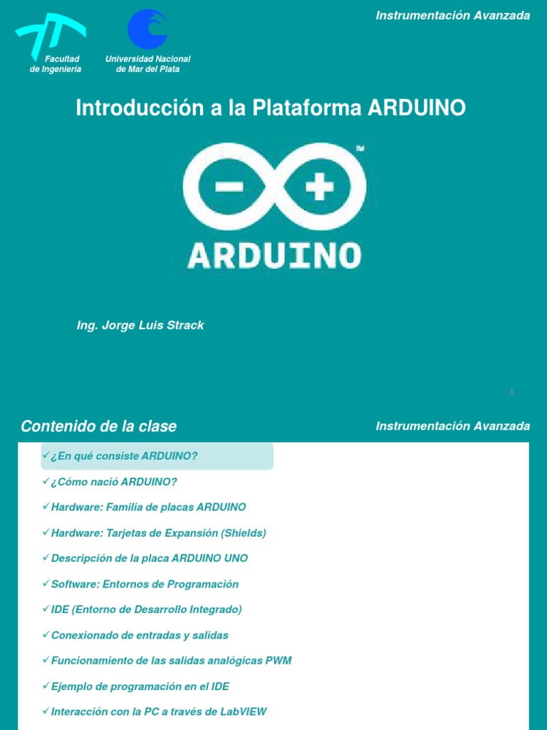 Introduccion A ARDUINO - Pps | PDF | Arduino | Entorno de desarrollo integrado