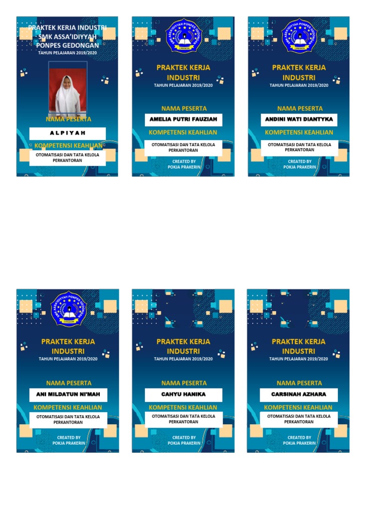 Contoh Name Tag Prakerin SMK | PDF