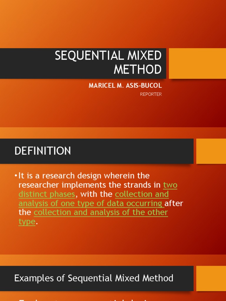 Sequential Mixed Method | PDF | Qualitative Research | Quantitative ...
