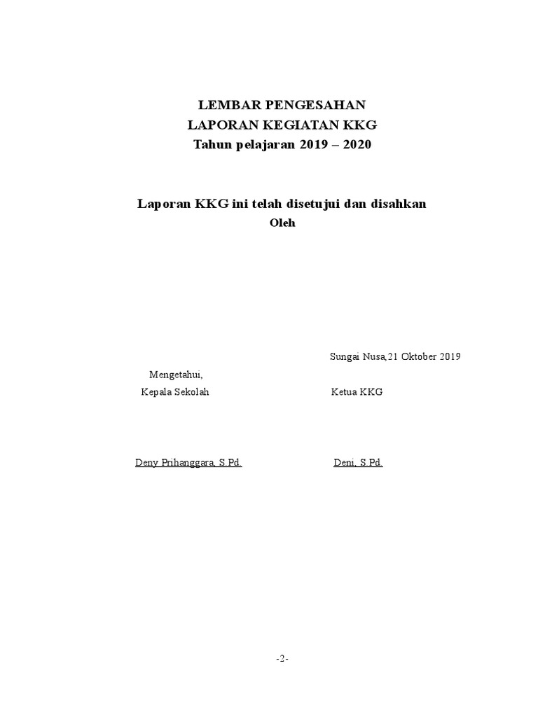 Isi Laporan KKG | PDF