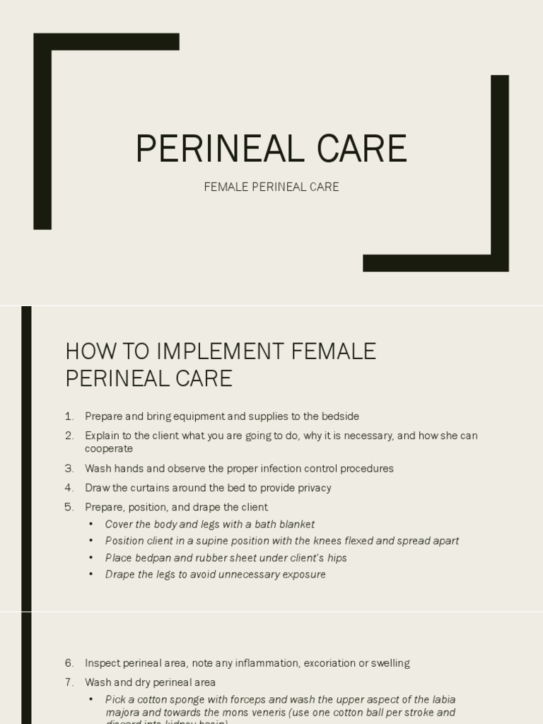 Perineal Care | PDF | Labia | Sexual Anatomy