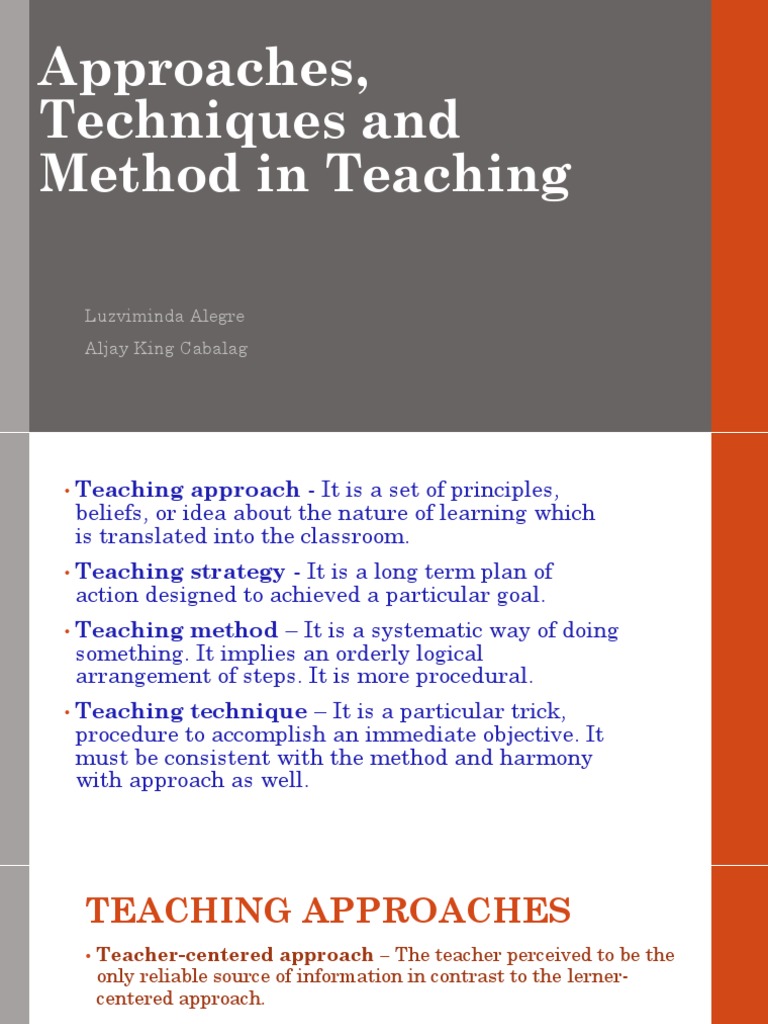 Teaching Approaches and Methods Explained | PDF | Teaching Method ...