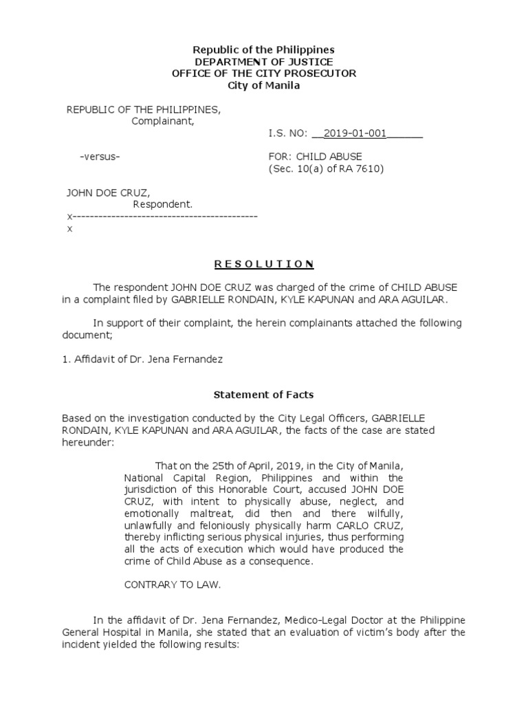 Resolution_Preliminary_Investigation | Child Abuse | Misconduct