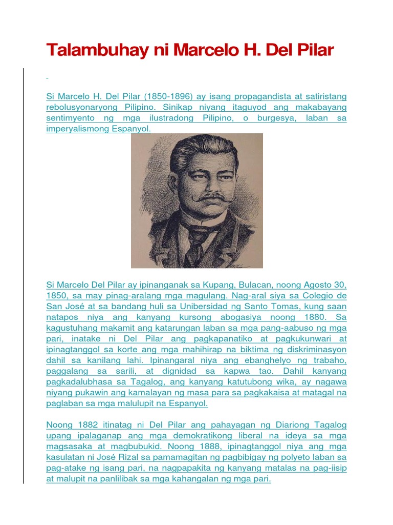 Talambuhay Ni Marcelo H | PDF