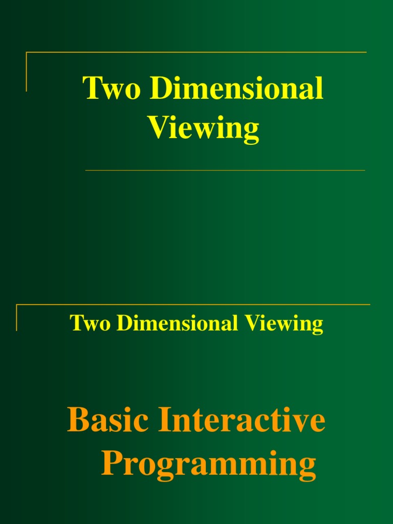 1.2D Viewing Transformations | PDF | 2 D Computer Graphics | Cartesian ...