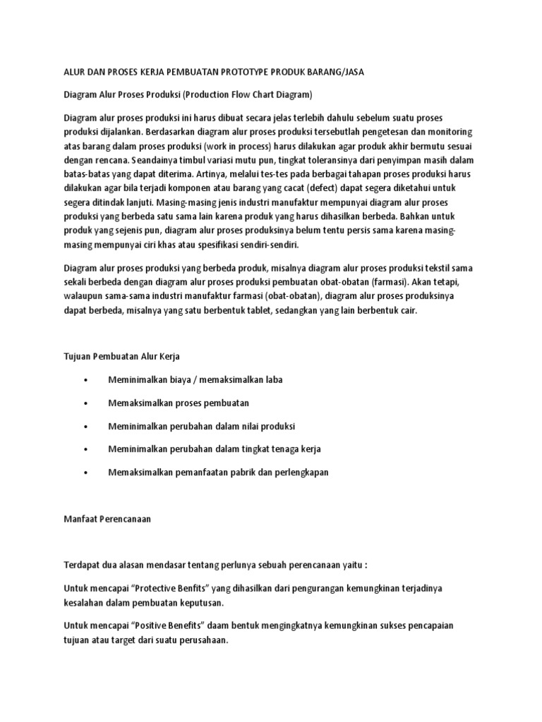 Alur Dan Proses Kerja Pembuatan Prototype Produk Barang | PDF ...