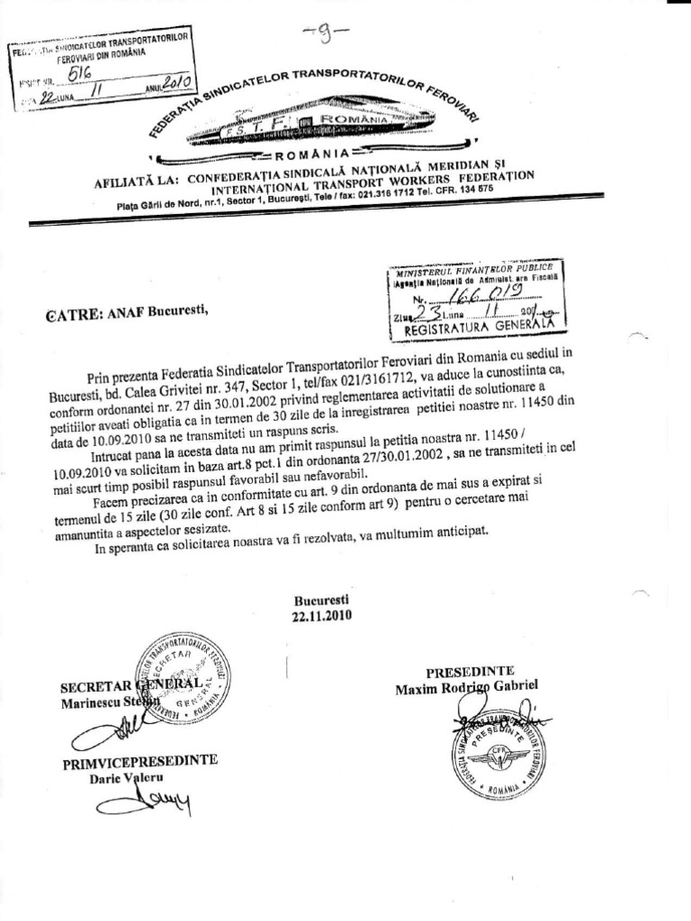 Instiintare ANAF | PDF