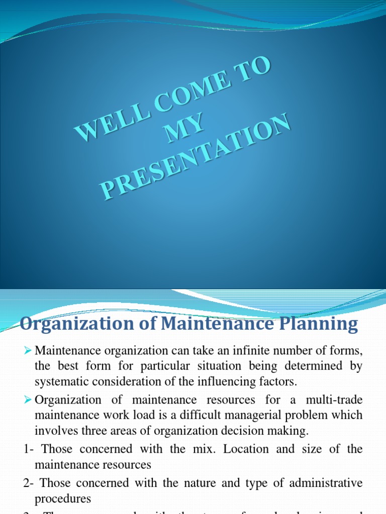 Maintenance Planning Organization Guide | PDF | Business