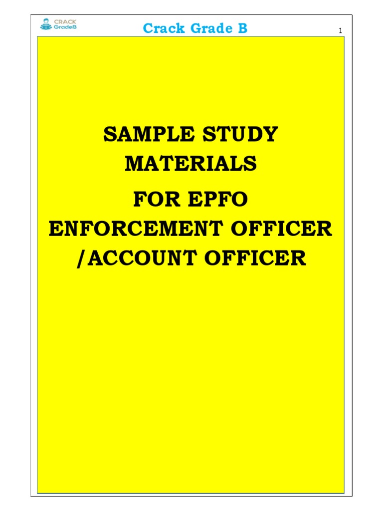 Epfo Sample Study Materials | PDF | Industrial Relations | Employment