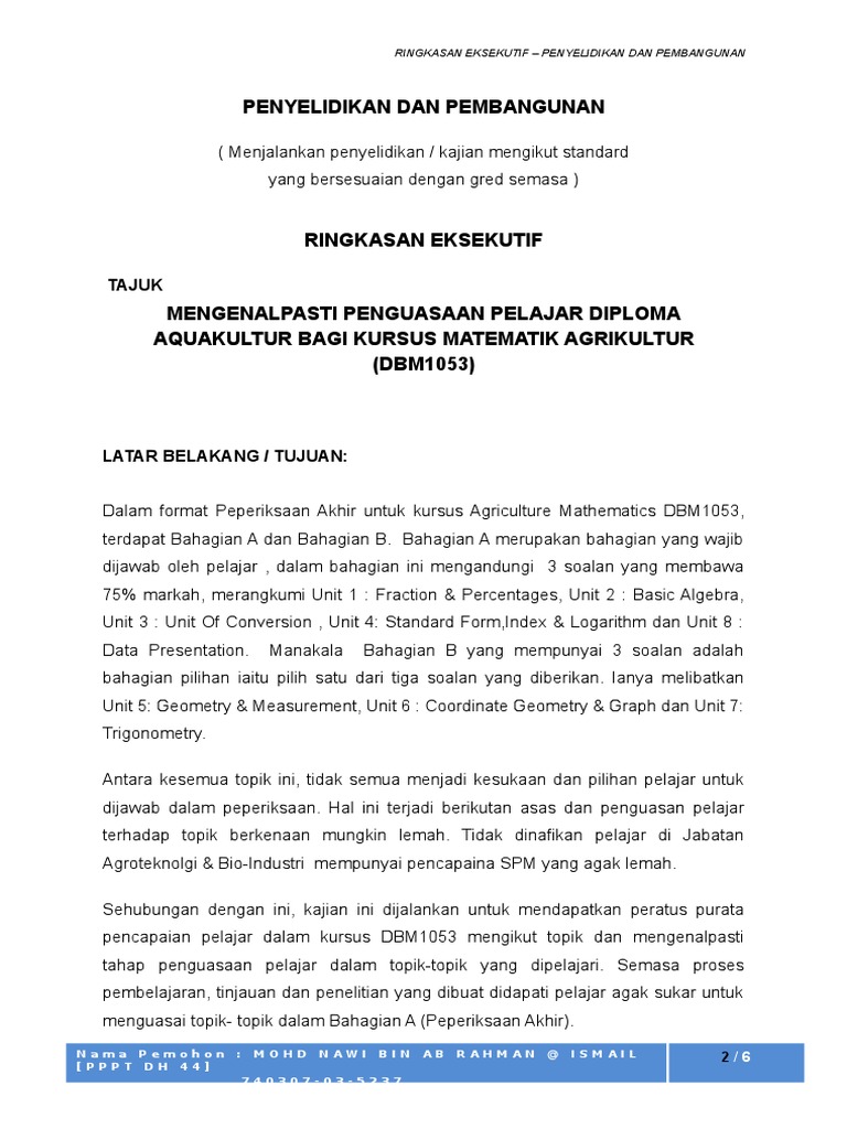 Ringkasan Eksekutif Penyelidikan | PDF