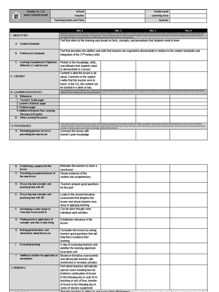 Lesson Plan Sample SHS | PDF | Educational Assessment | Learning